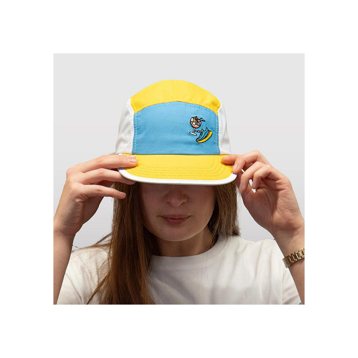 Casquette 5 panel DBDB Jaune/Bleu