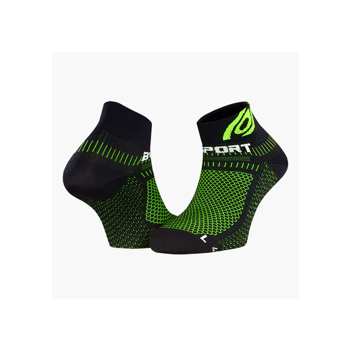 BV SPORT | Calze corte running light 3D nero-verde | Leggerezza e ...