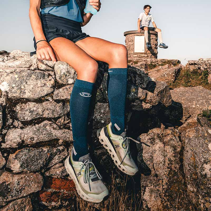 Trail compression socks blue/grey | Made in France